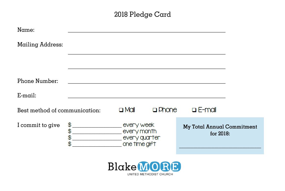 2018 Stewardship Materials – Blakemore United Methodist Church